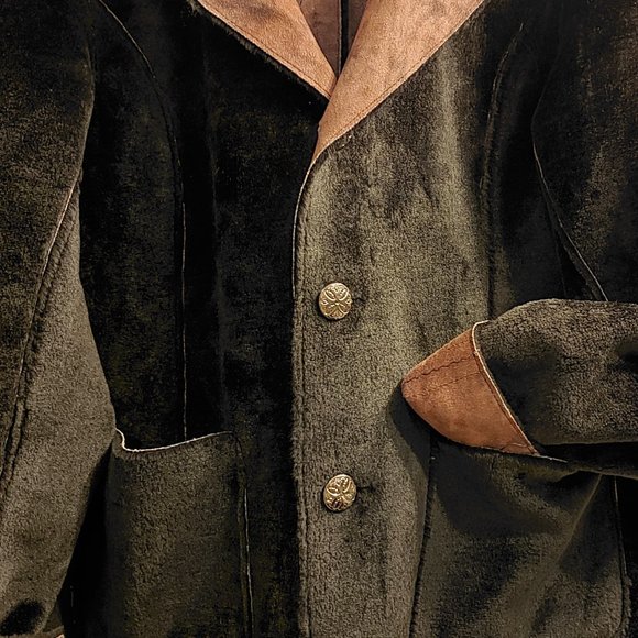 Montanaco | Jackets & Coats | Womens Suede Faux Fur Button Up Coat ...